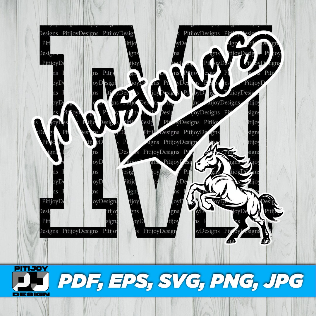 Mustangs Mascot SVG, School Spirit SVG, Mustangs Clipart, Sports Team ...