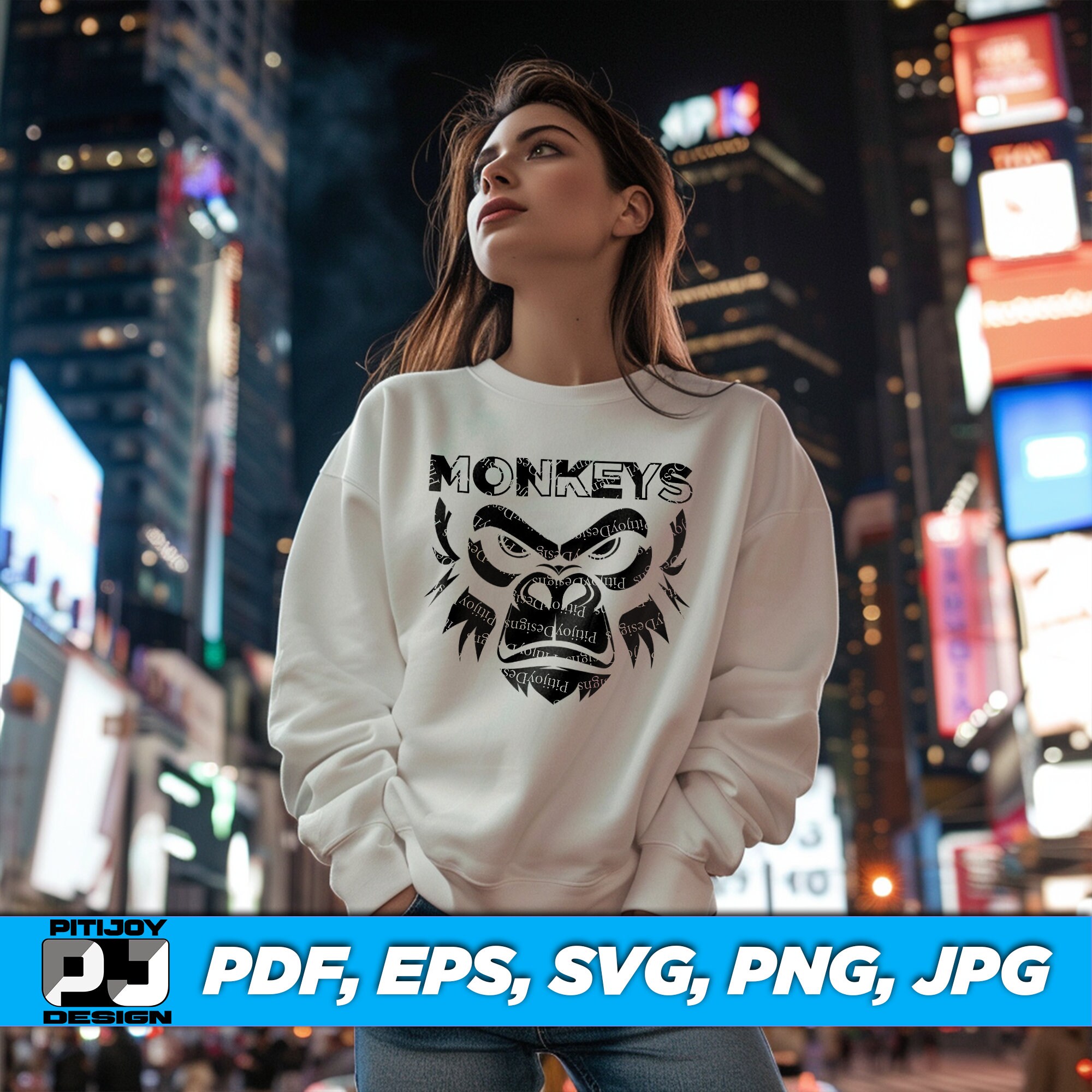 Monkey Mascot Svg, Monkey Svg, Mascot Svg, Monkeys Svg Sports, Digital ...