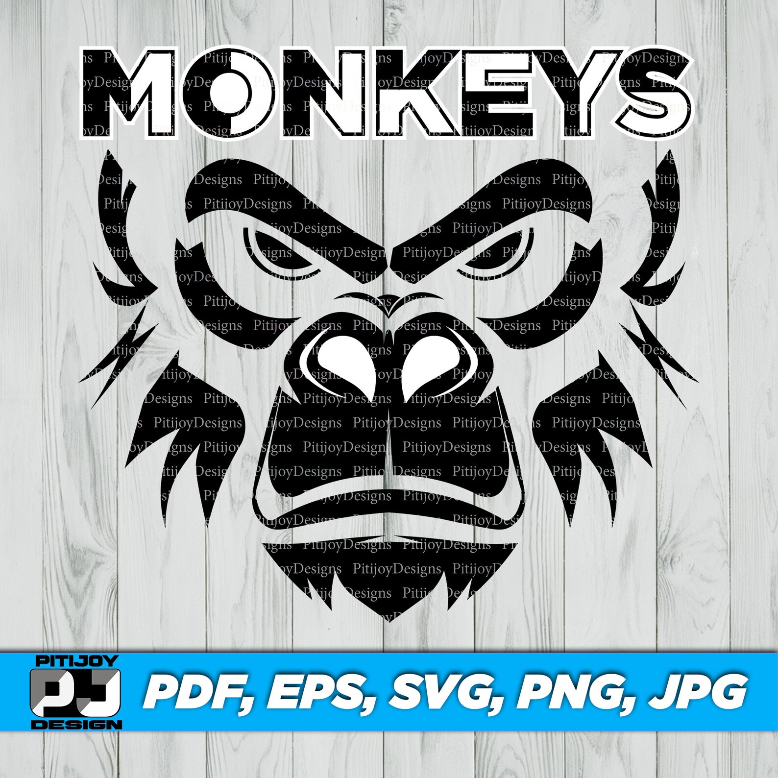Monkey Mascot Svg, Monkey Svg, Mascot Svg, Monkeys Svg Sports, Digital ...