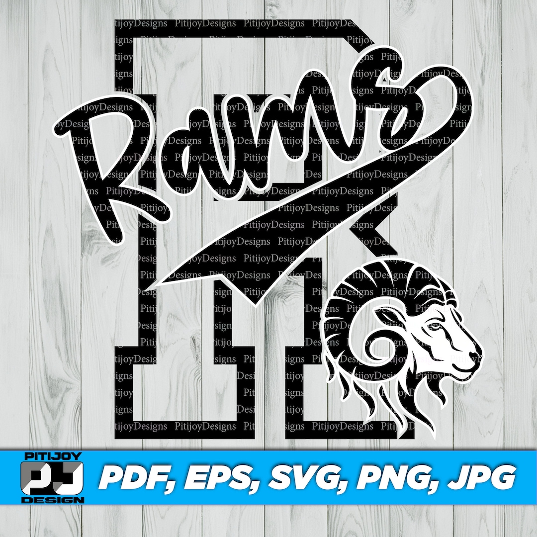 Rams Mascot SVG, School Spirit SVG, Rams Clipart, Sports Team Logo ...
