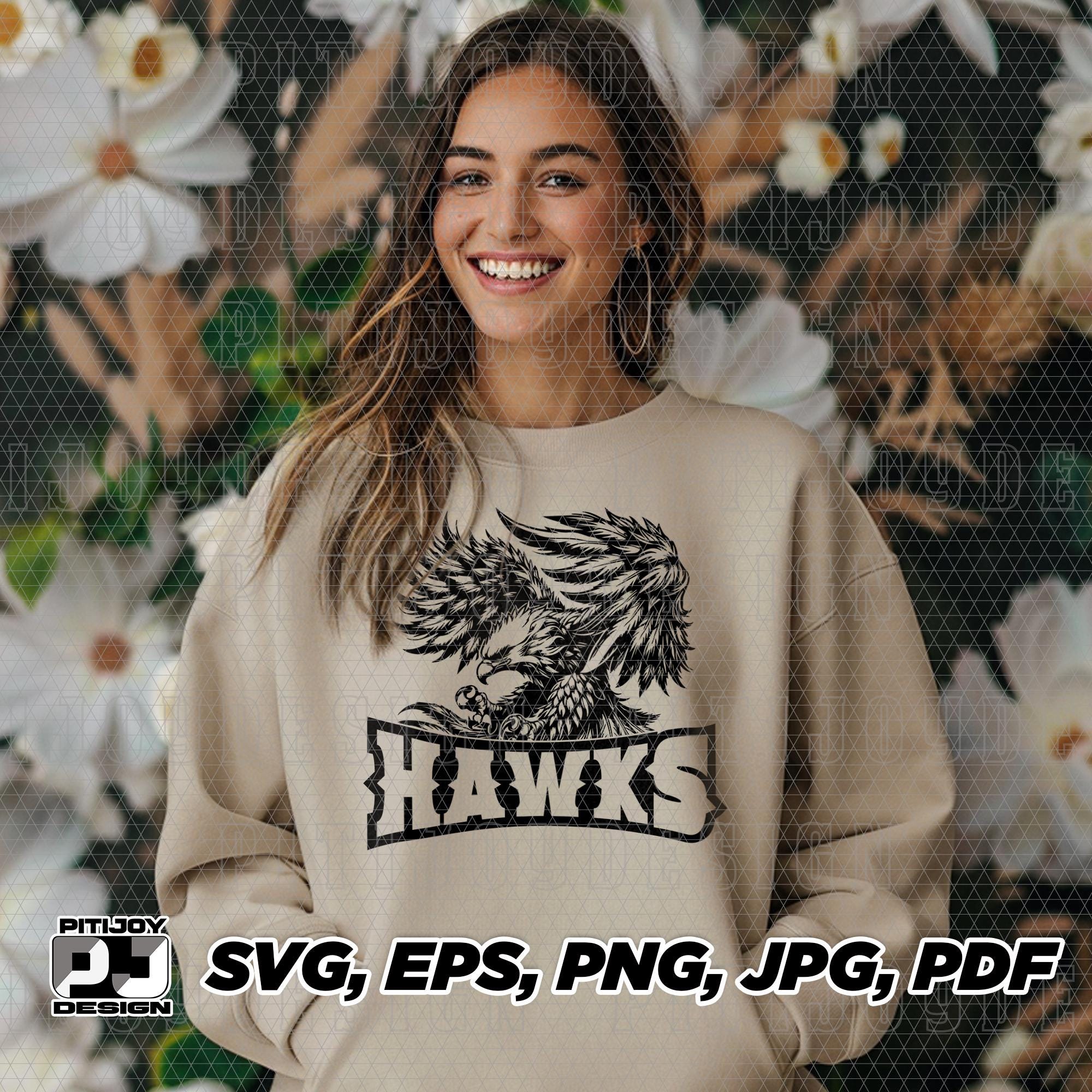 Hawks Svg, Hawk Svg, Hawks Png, Hawk Png, Hawks Mascot Svg, Hawks ...