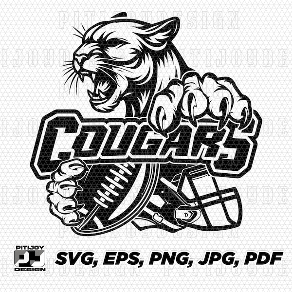 Football Cougar Logo - Etsy
