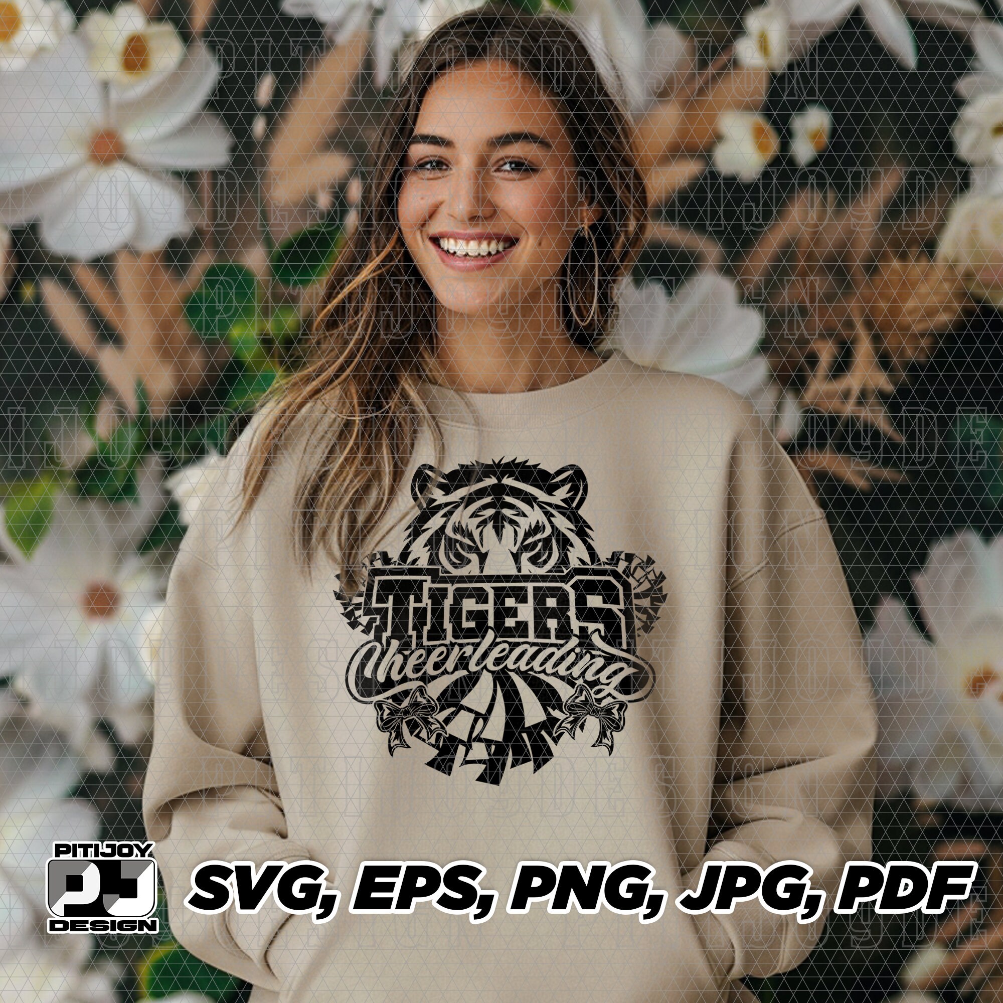 Tigers Cheerleading Svg, Tiger Cheer Svg, Tiger Cheerleading Svg ...