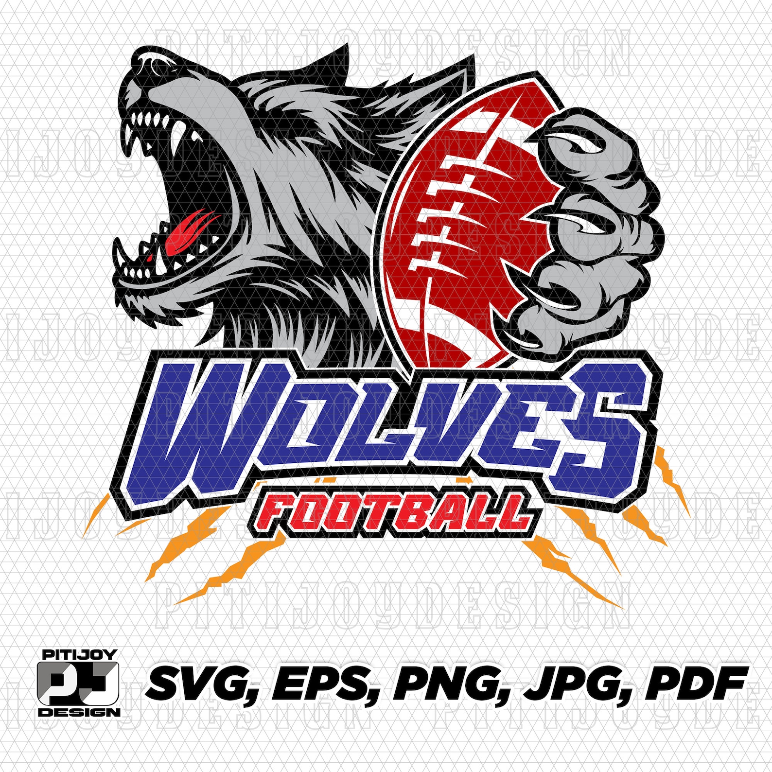 Wolves Football Svg, Wolves Football Svg, Wolves, Wolf, Football ...