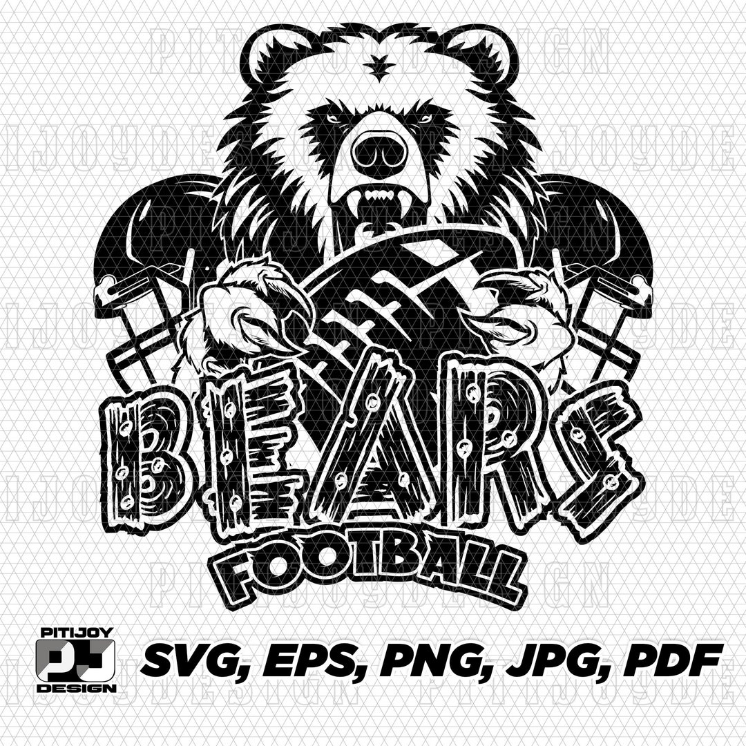 Bears Football Team Mascot Design for Custom Apparel, Bold and ...