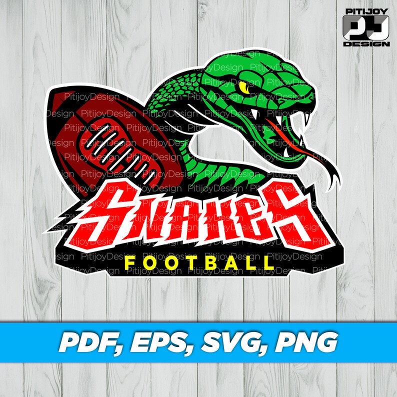 Snakes Football Team Mascot Design for Custom Apparel, Bold and ...
