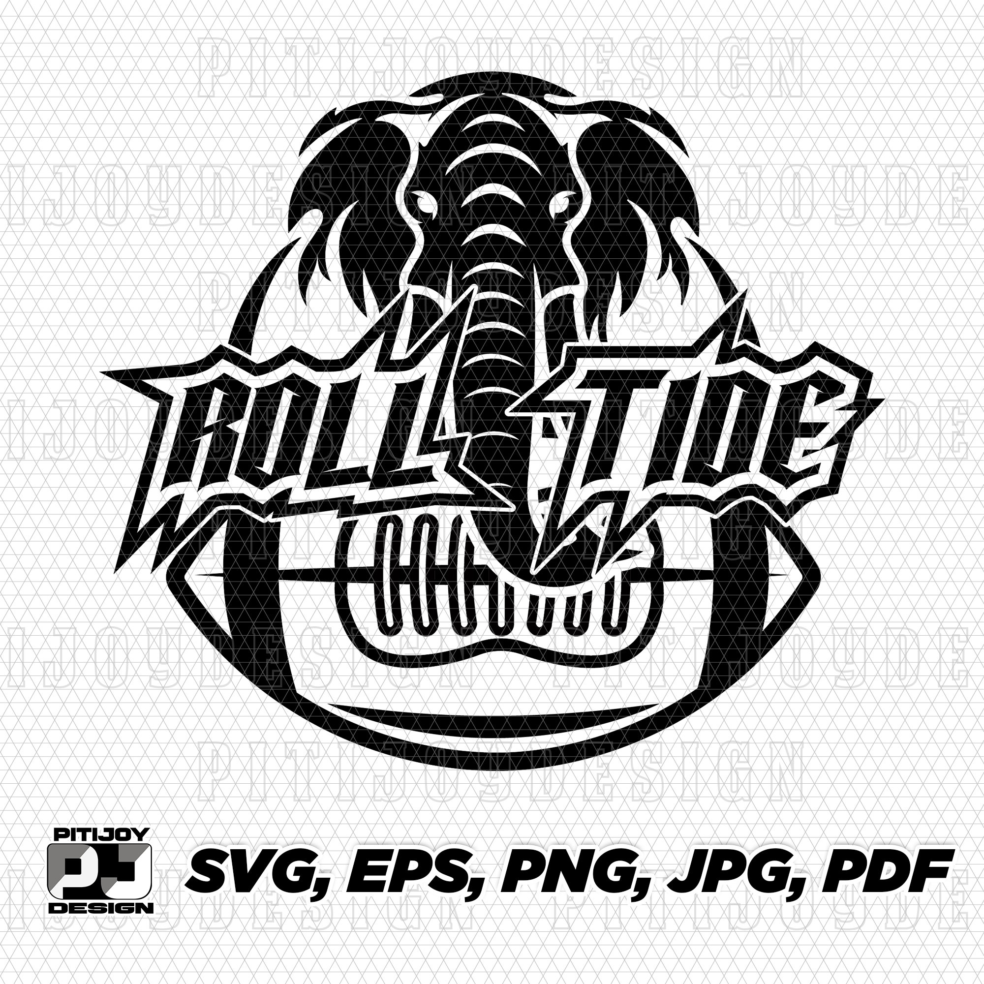 Alabama Roll Tide Crimson Tide Bama Elephant SVG, Roll Tide SVG ...