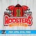 Roosters Football Team Logo-Design für individuelle Kleidung und Waren ...
