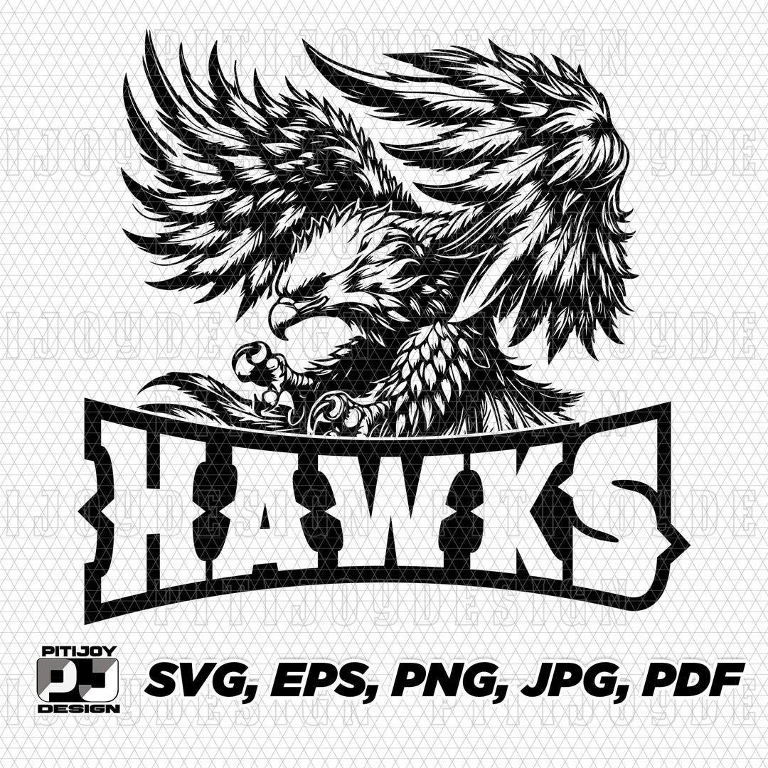 Hawks Svg, Hawk Svg, Hawks Png, Hawk Png, Hawks Mascot Svg, Hawks ...