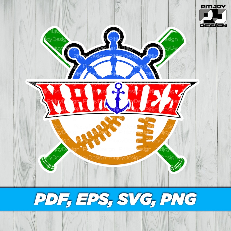 Mariners Baseball Team Mascot Design SVG, EPS, PDF, Png Digital ...