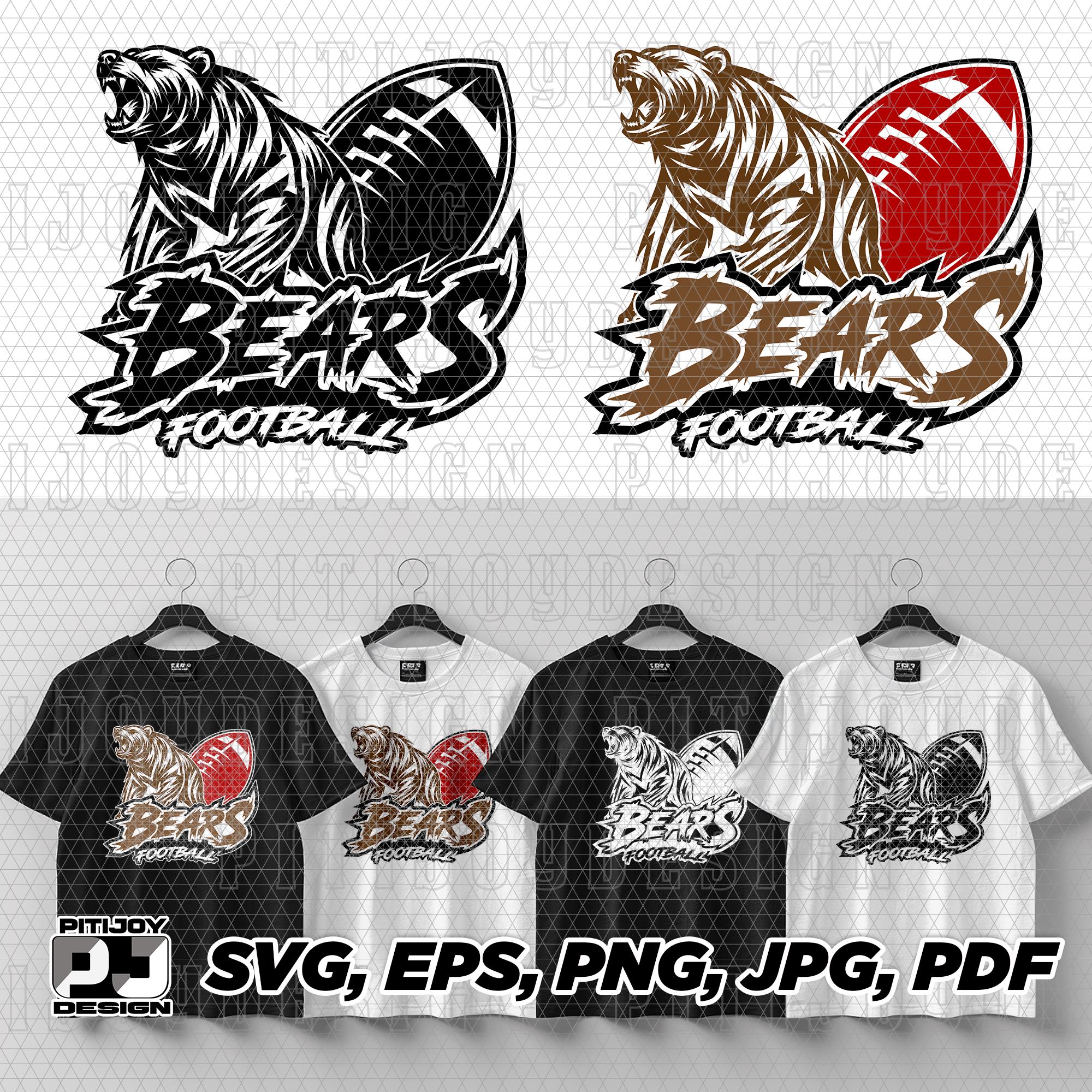 Bears Football Svg, Bear Football Svg, Bears Svg, Bear Svg, Sports ...
