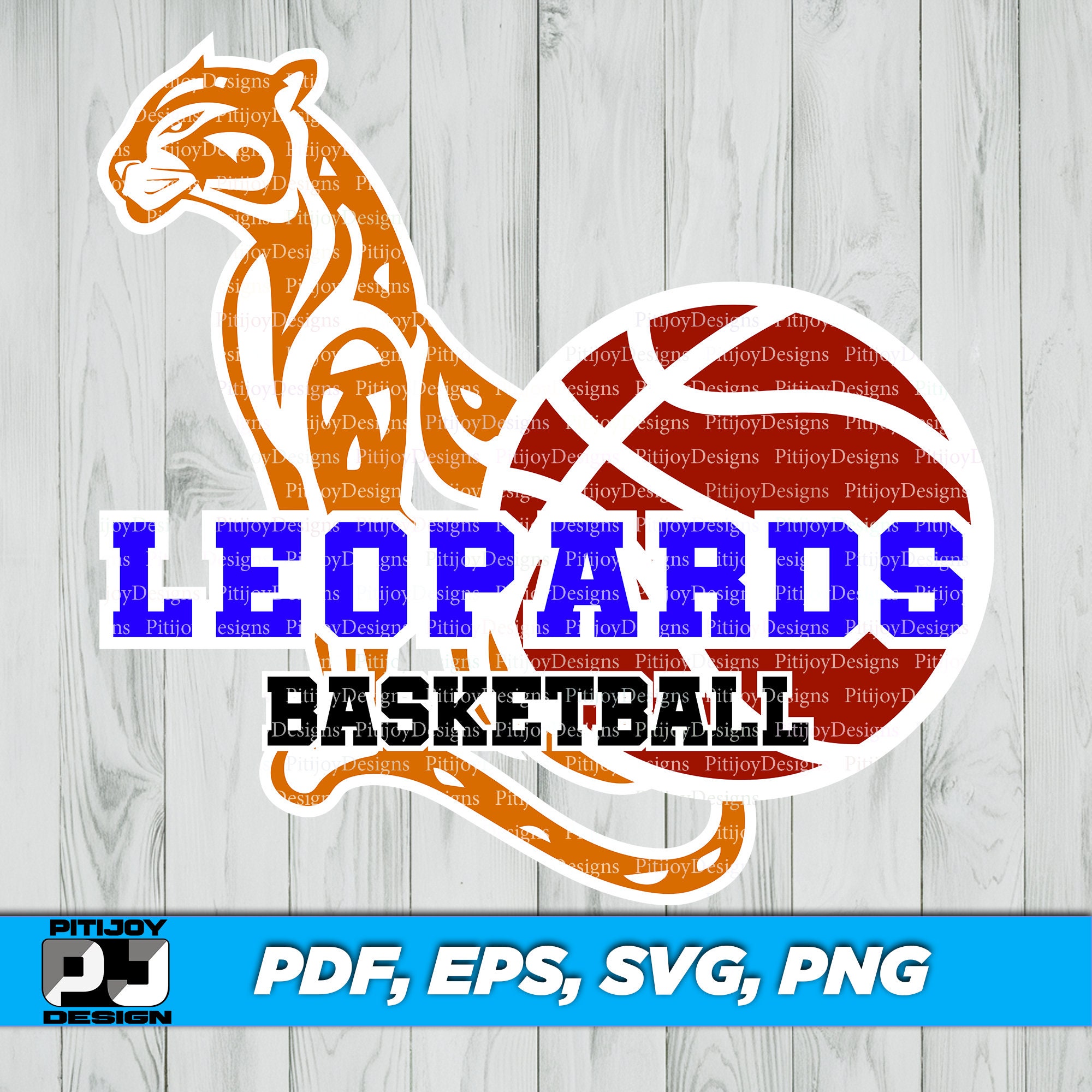 Leopards Basketball Team Mascot Design for Custom Apparel, Team Spirit ...