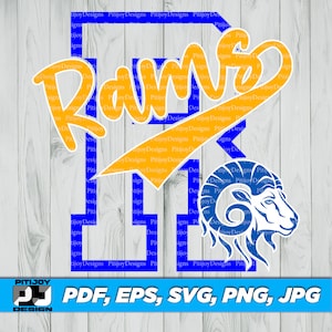 Rams Mascot SVG, School Spirit SVG, Rams Clipart, Sports Team Logo ...