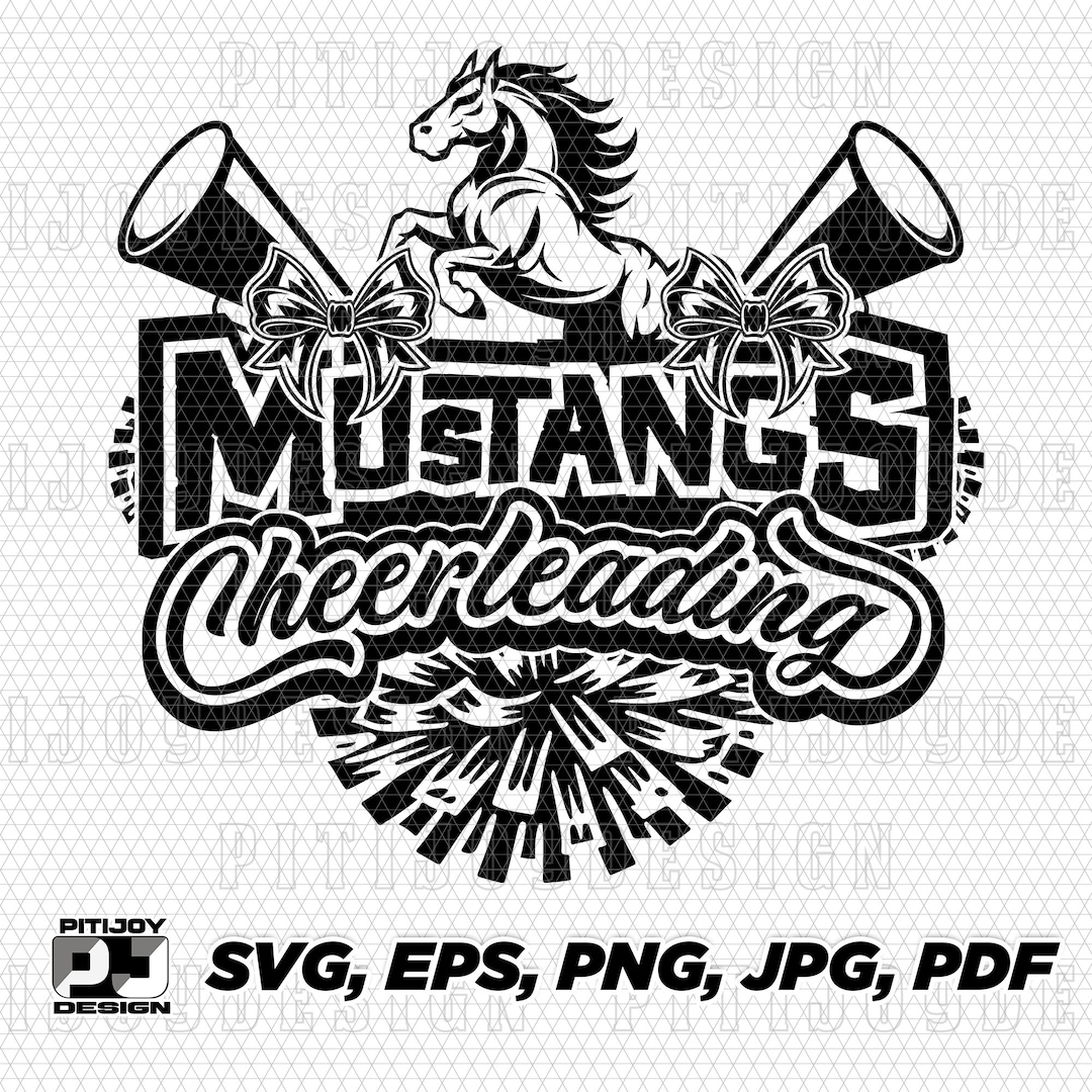 Mustangs Cheer Svg, Mustangs Cheerleading Svg, Mustangs Svg, Mustang ...