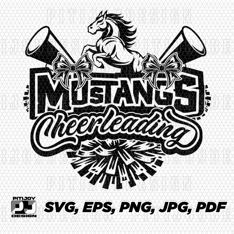 Mustangs Cheer Svg, Mustangs Cheerleading Svg, Mustangs Svg, Mustang ...