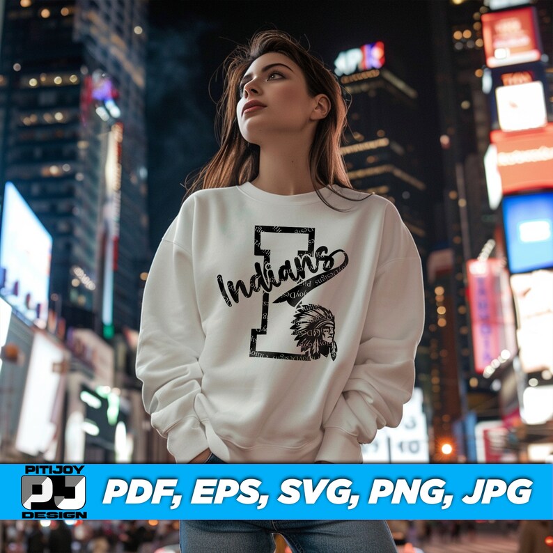 Indians Mascot SVG, School Spirit SVG, Indians Clipart, Sports Team ...