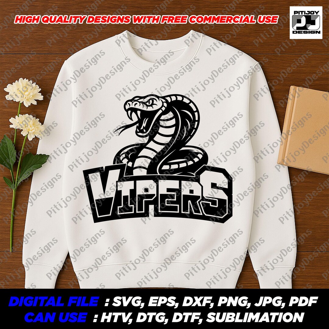 Vipers Sport Team Logo SVG, PNG, Dxf, Jpg File | Baseball, Basketball ...