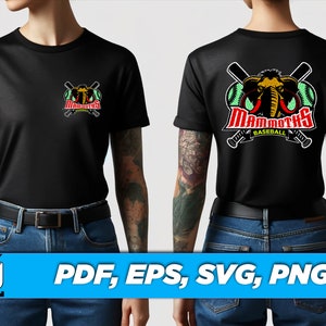 Mammoths Baseball Team Mascot Design for Custom Apparel, Perfect for ...