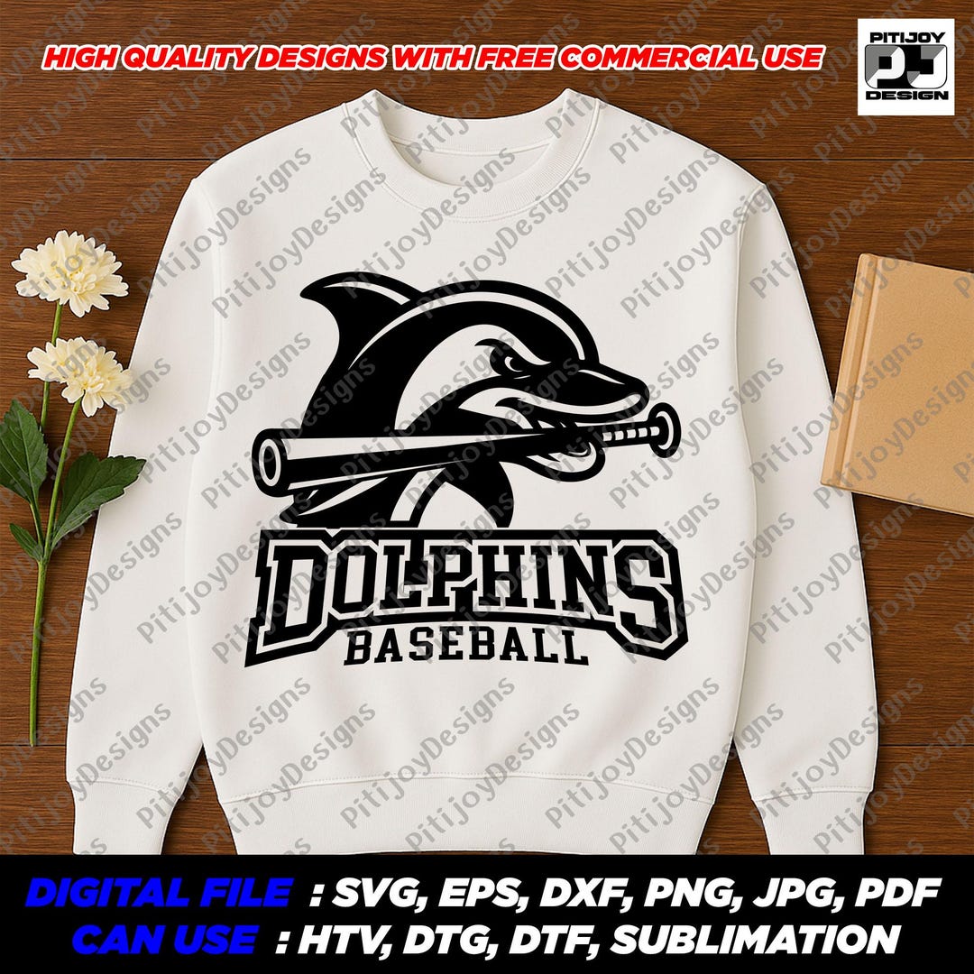 Dolphins SVG, Dolphins Baseball SVG, Baseball Team, Svg, Png, Jpg, Dxf ...
