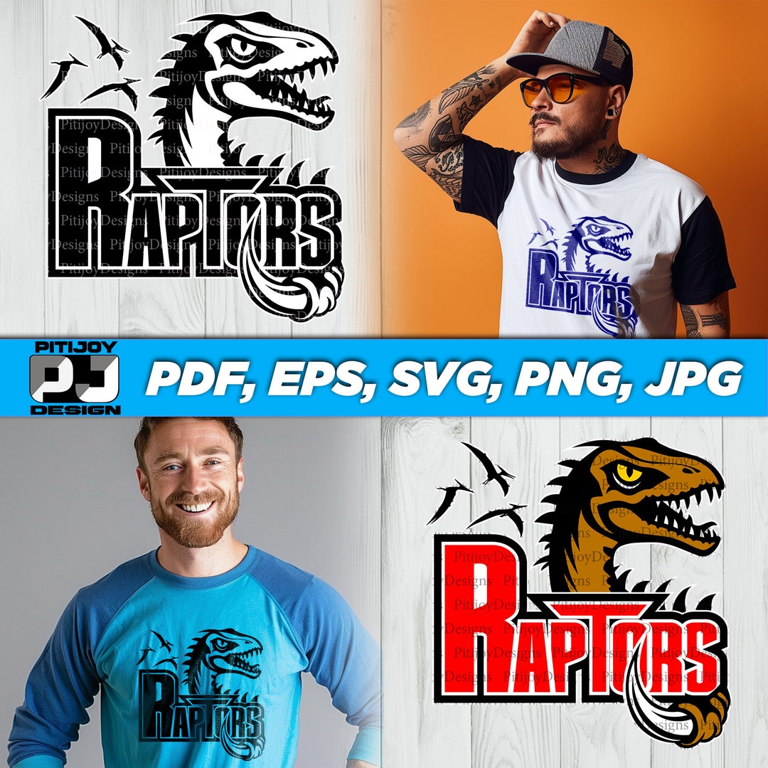 Raptors Team Mascot Design With Custom Merchandise, Velociraptor ...