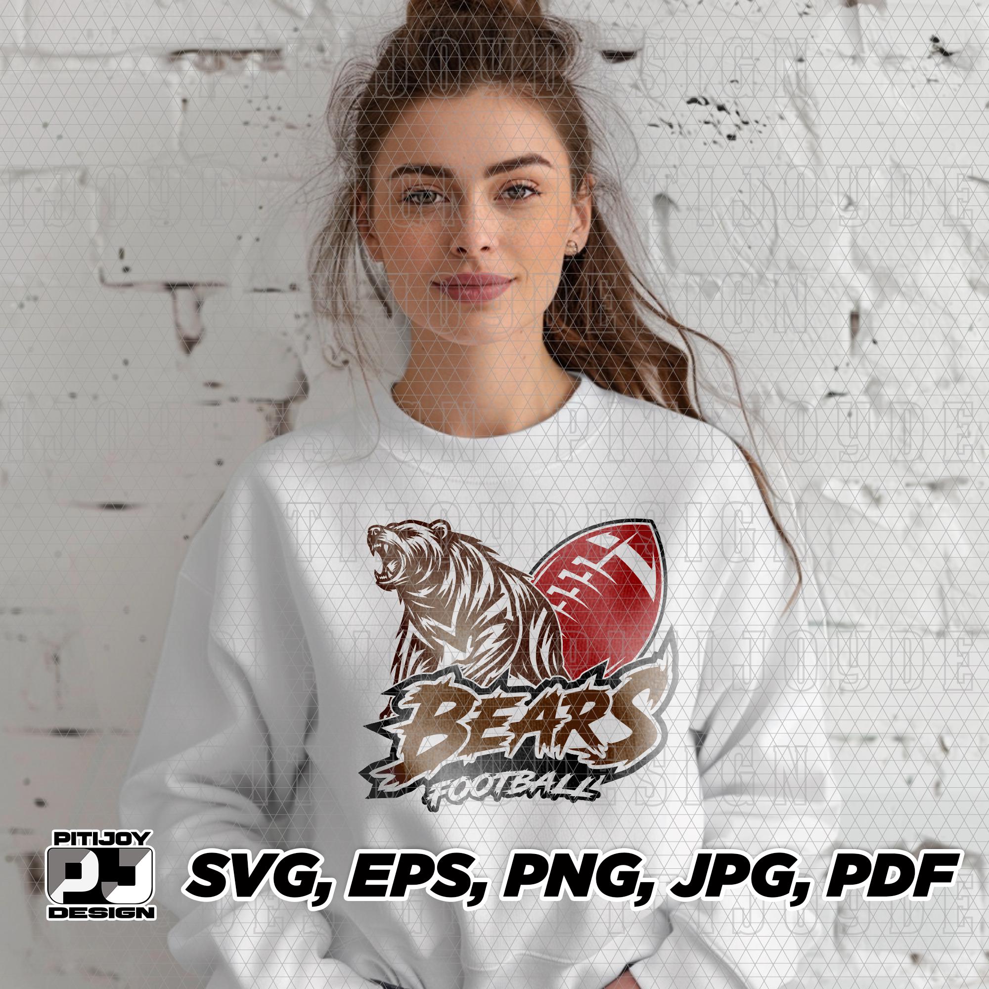 Bears Football Svg, Bear Football Svg, Bears Svg, Bear Svg, Sports ...