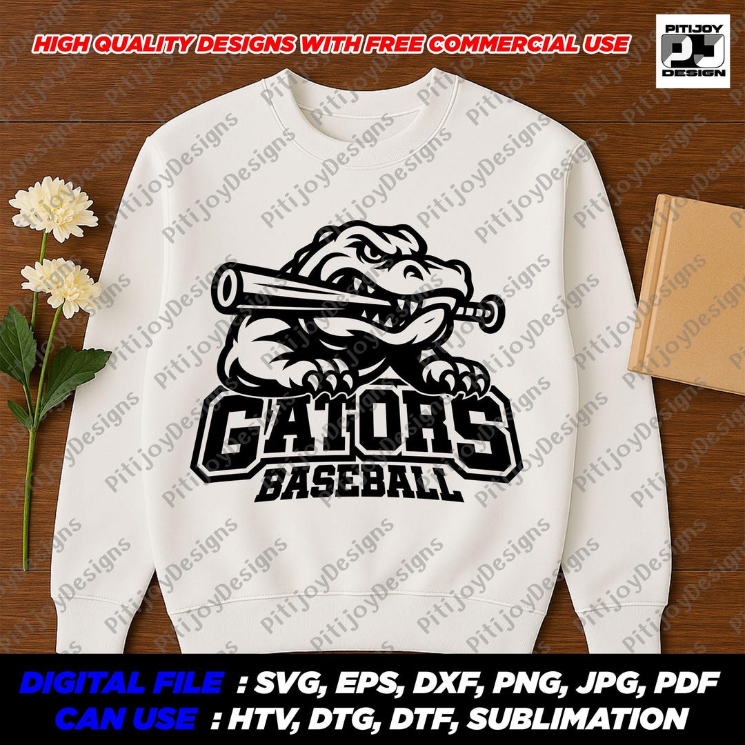Gators Baseball Svg Mascot Cut File for Cricut and Sublimation, Strong ...