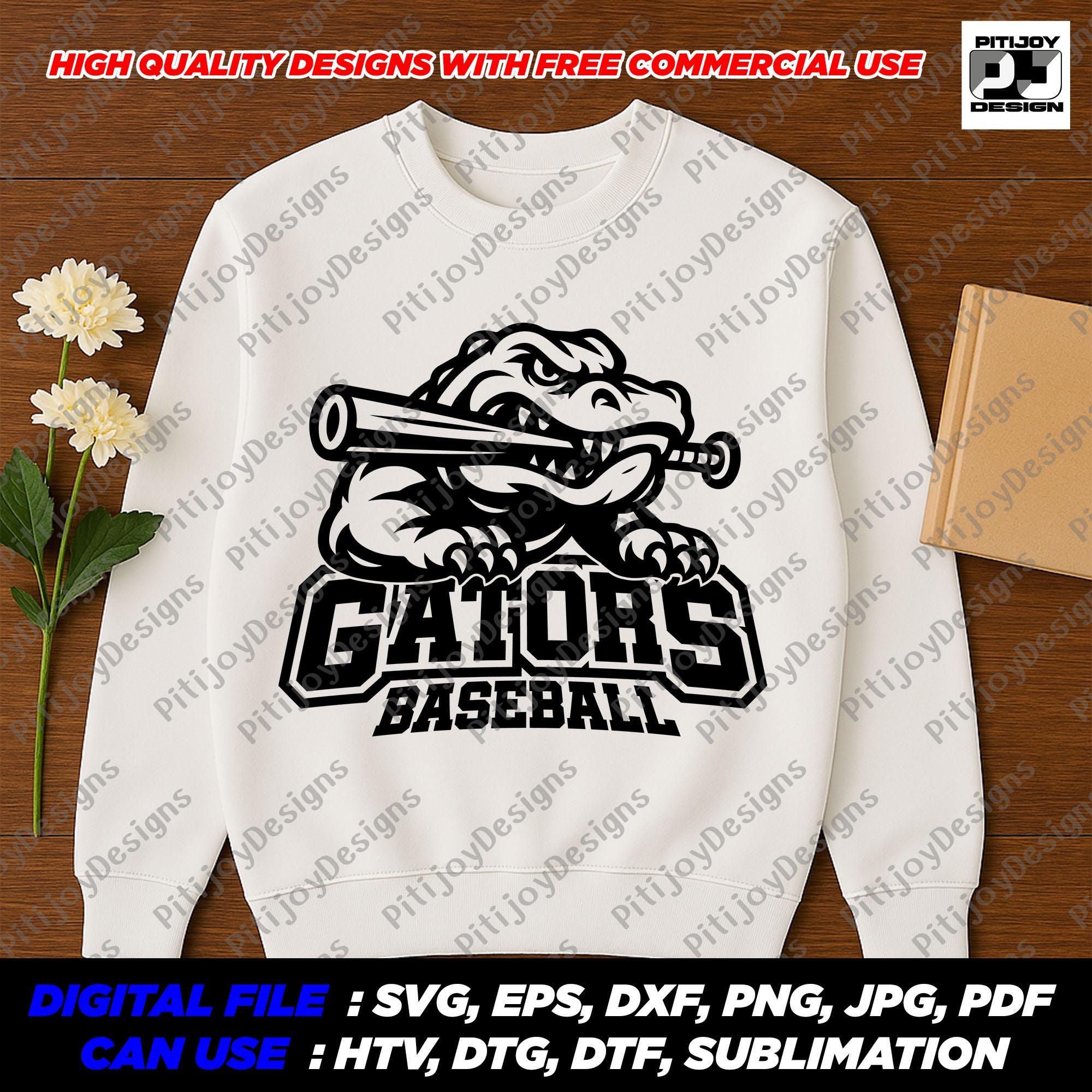 Gators Baseball Svg Mascot Cut File for Cricut and Sublimation, Strong ...
