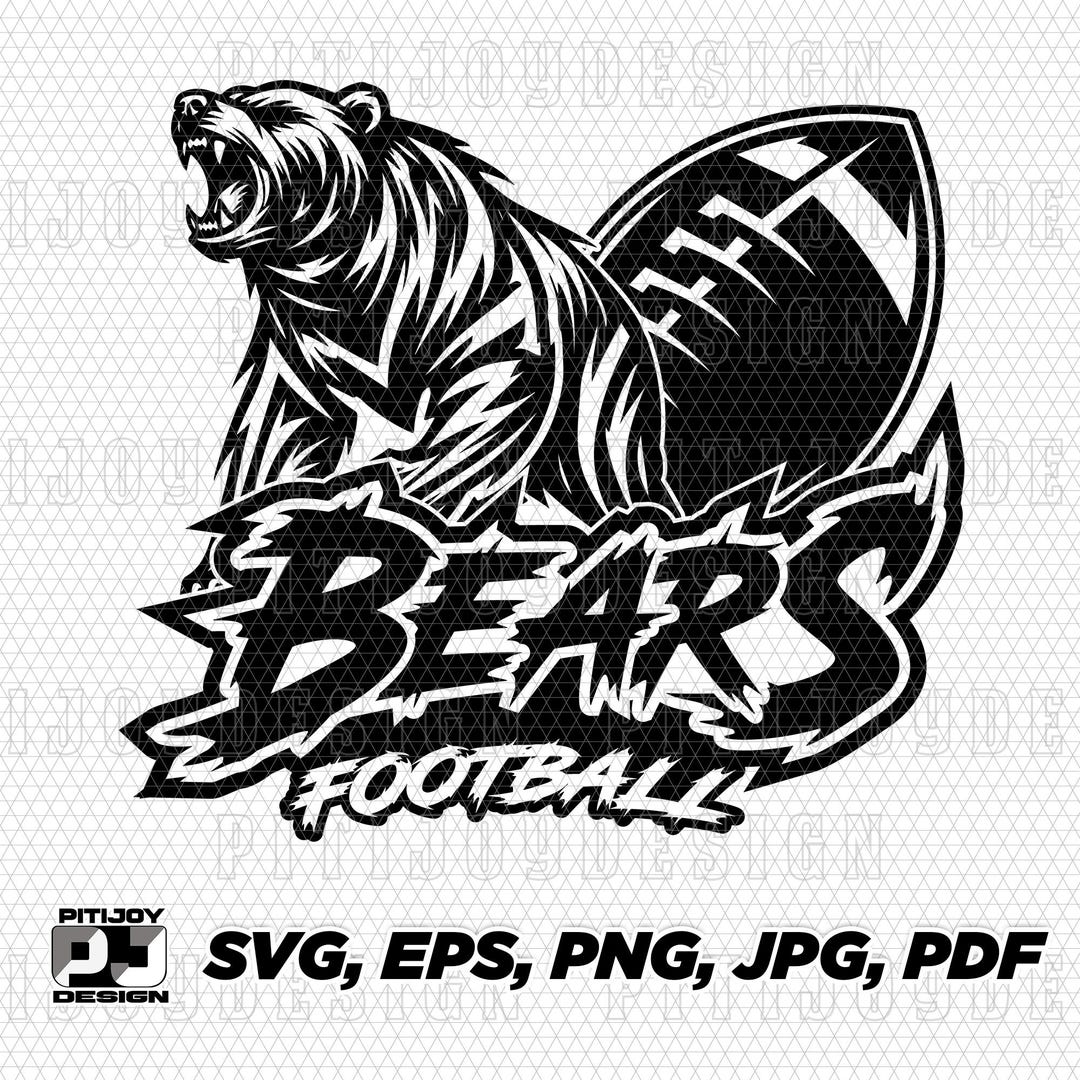 Bears Football Svg, Bear Football Svg, Bears Svg, Bear Svg, Sports ...
