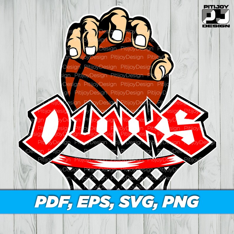 Dunks Basketball Team Mascot Design for Custom T-shirts, Posters, Bird ...