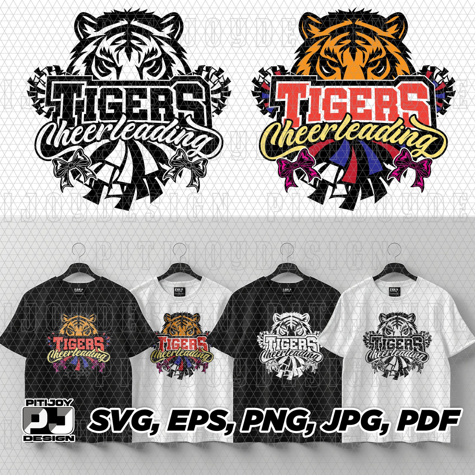 Tigers Cheerleading Svg, Tiger Cheer Svg, Tiger Cheerleading Svg ...