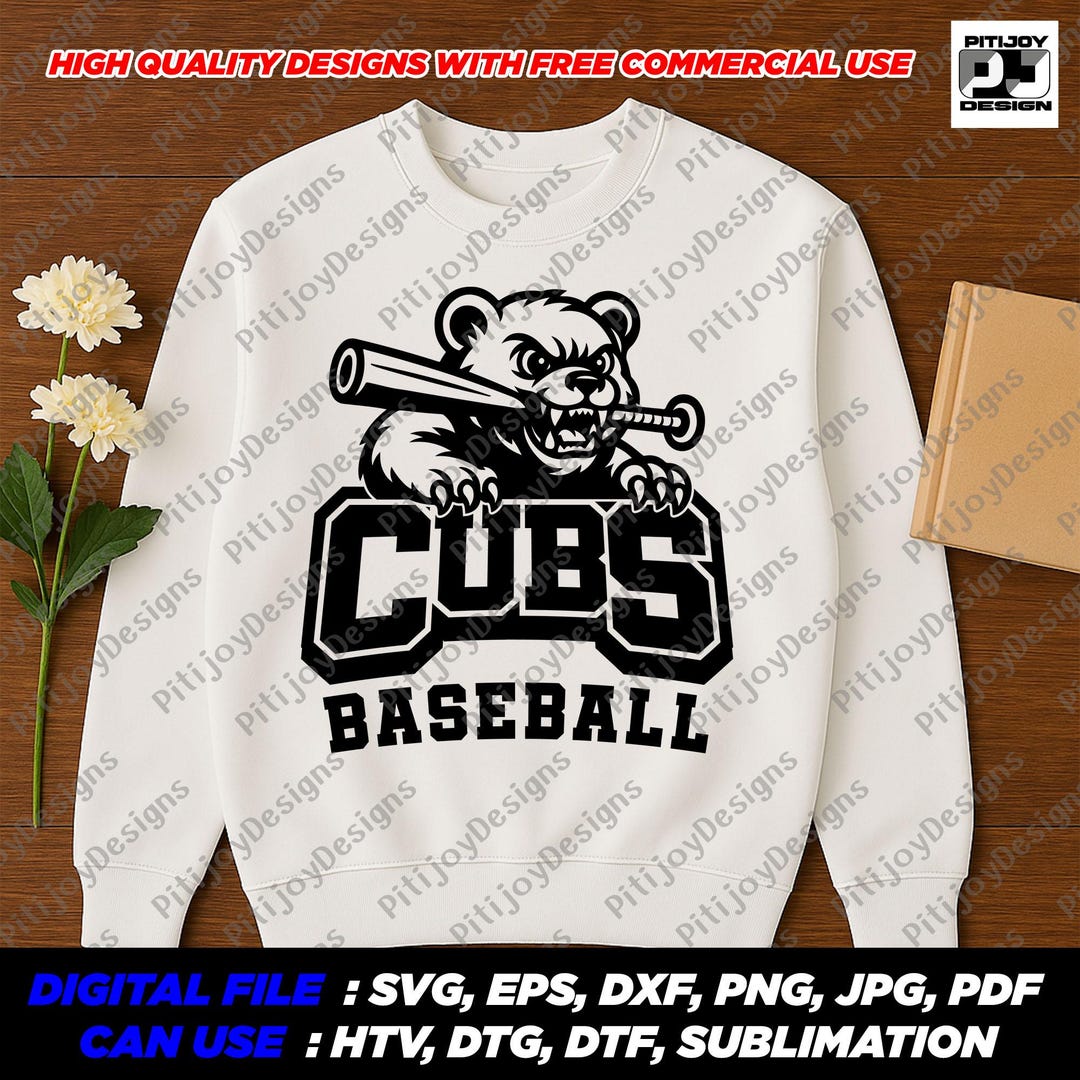 Cubs Baseball Svg Mascot Cut File for Cricut and Sublimation, Fierce ...
