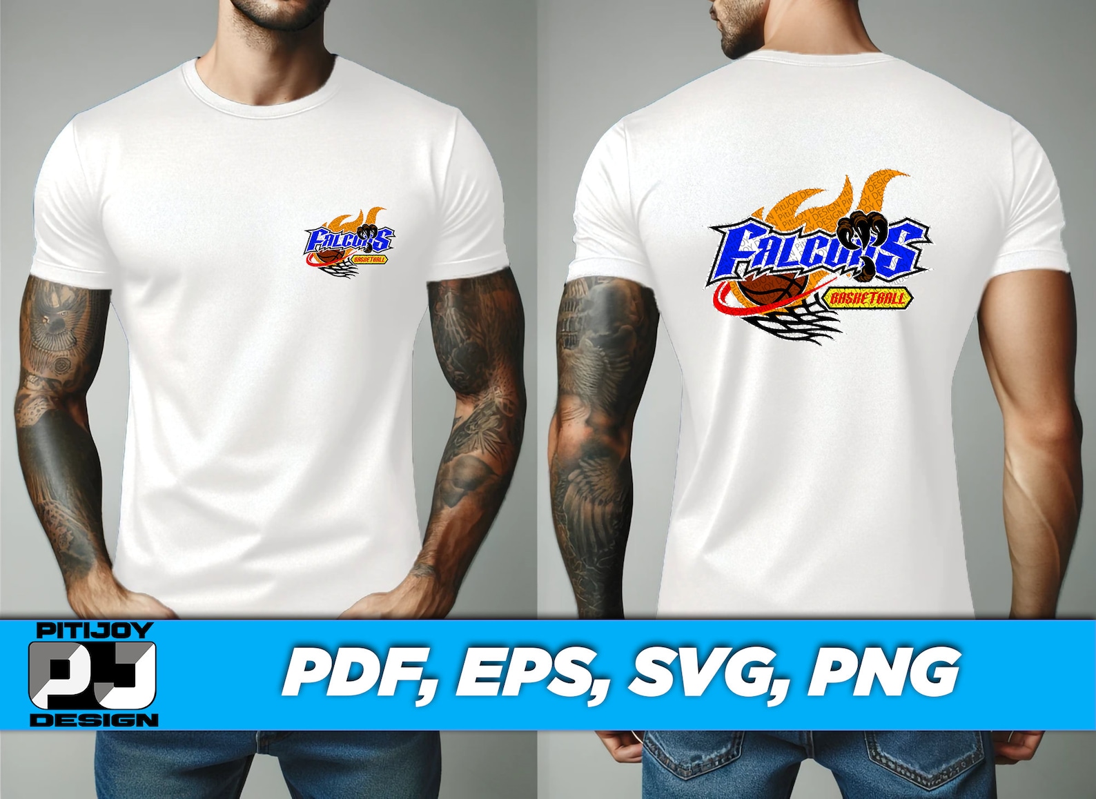 Falcon Basketball Team Mascot Design for Custom T-shirts, Posters, Bird ...