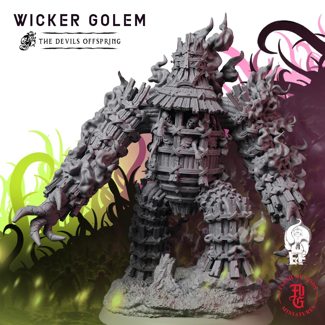 Wicker Golem | Fantasy Tabletop Miniature - 28MM - 54MM | Dungeons and ...