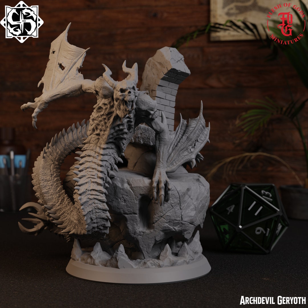 Archdevil Geryoth 3D Printed Fantasy Tabletop Miniature 28MM 45MM ...