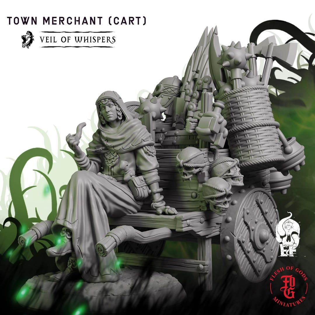 Town Merchant | Fantasy Tabletop Miniature - 28MM - 100MM | Dungeons ...