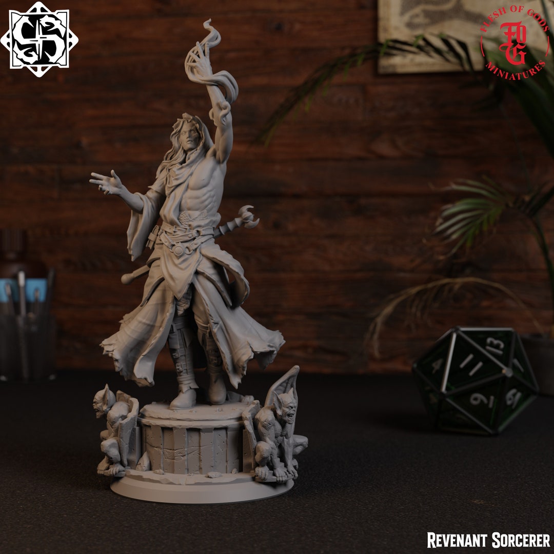 Revenant Sorcerer Fantasy Tabletop Miniature 28MM 100MM Dungeons and ...
