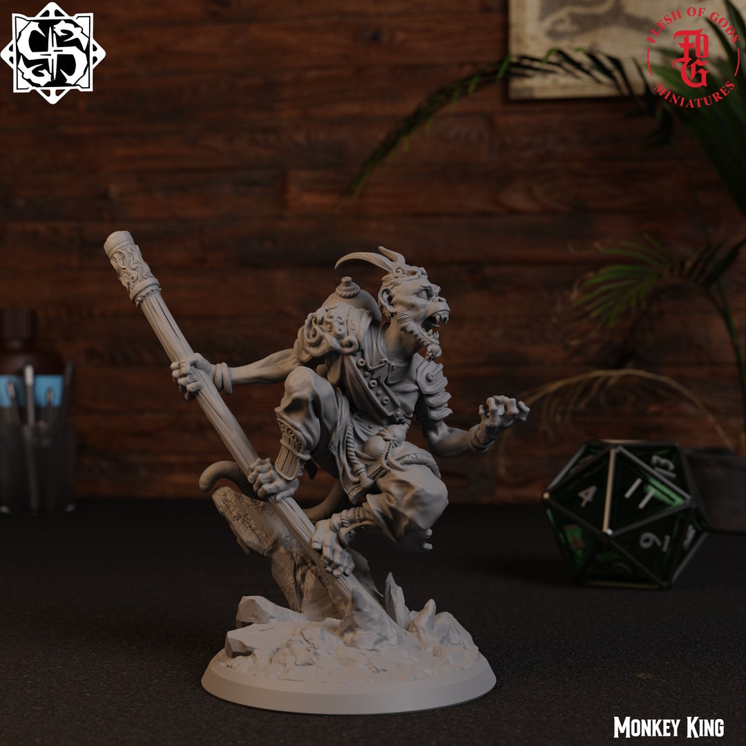 Monkey King Fantasy Tabletop Miniature 28MM 100MM Dungeons and Dragons ...