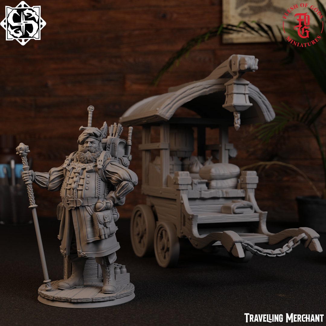 Travelling Merchant | Fantasy Tabletop Miniature - 28MM - 100MM ...