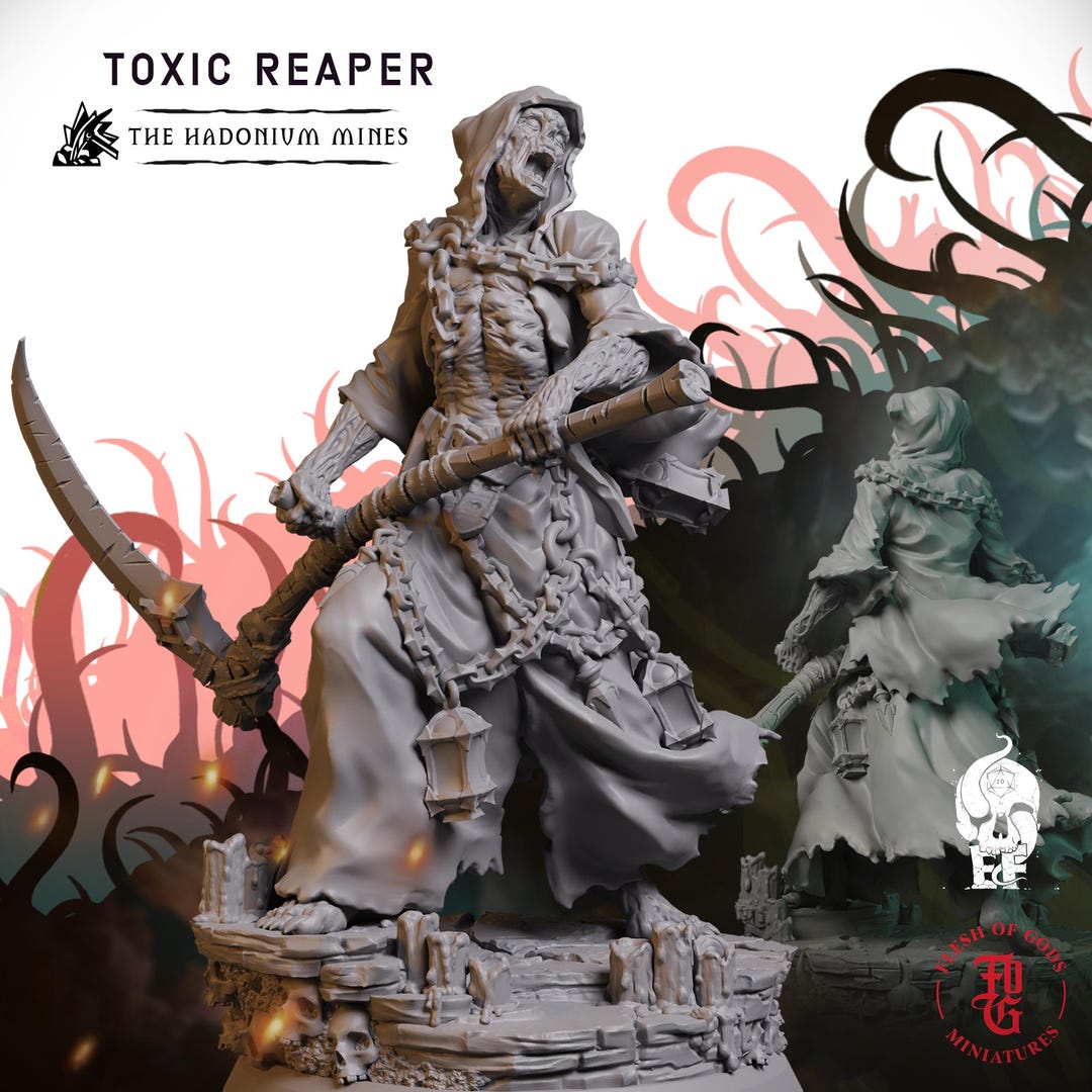 Toxic Reaper | Fantasy Tabletop Miniature - 28MM - 100MM | Dungeons and ...