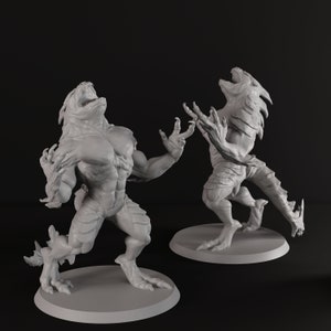 Troglodytes 3D Printed Fantasy Tabletop Miniatures 28MM 100MM Dungeons ...