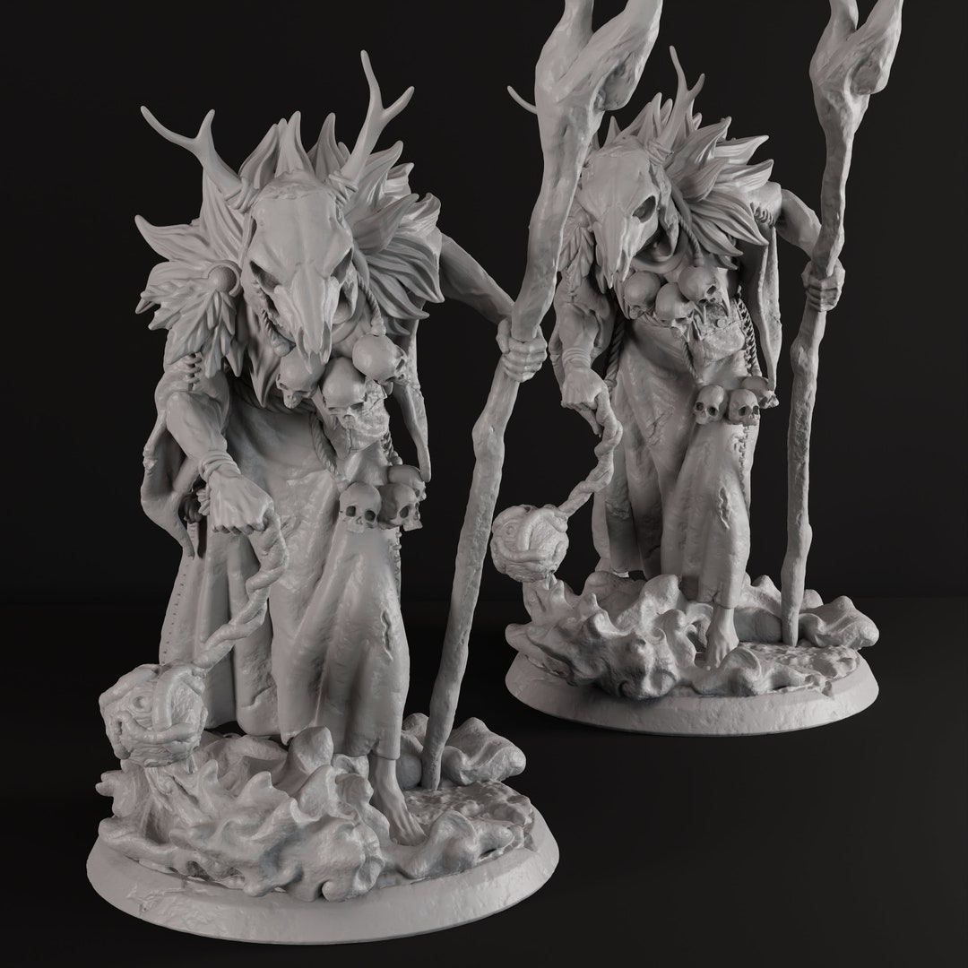 Dark Druid Fantasy Tabletop Miniature 28MM 100MM - Etsy