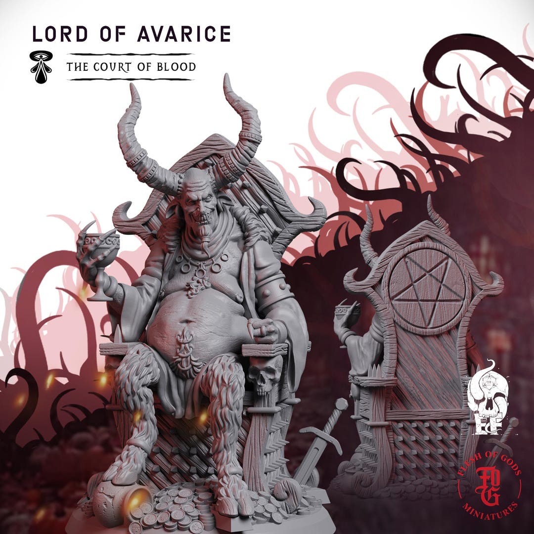Lord of Avarice | Fantasy Tabletop Miniature - 28MM - 100MM | Dungeons ...