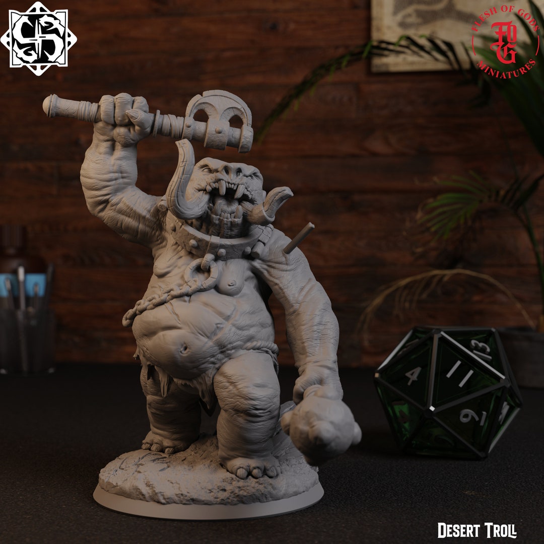 Desert Troll | Fantasy Tabletop Miniature - 28MM - 54MM | Dungeons and ...
