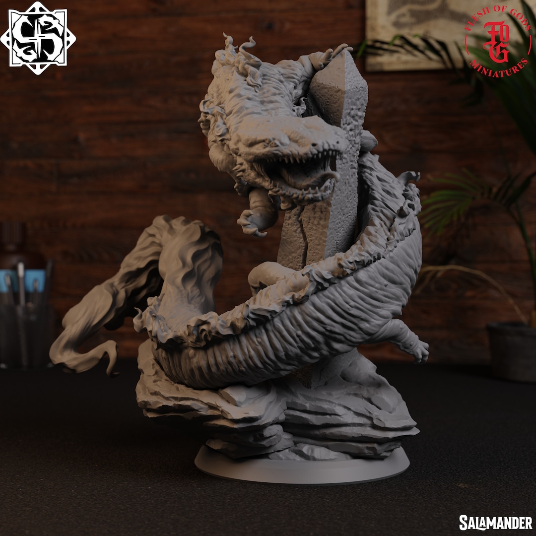 Salamander Fantasy Tabletop Miniature 28MM 54MM Dungeons and Dragons ...