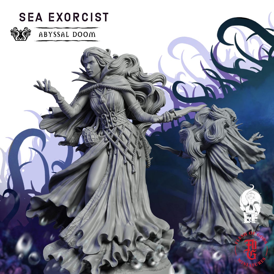 Sea Exorcist | Fantasy Tabletop Miniature - 28MM - 100MM | Dungeons and ...