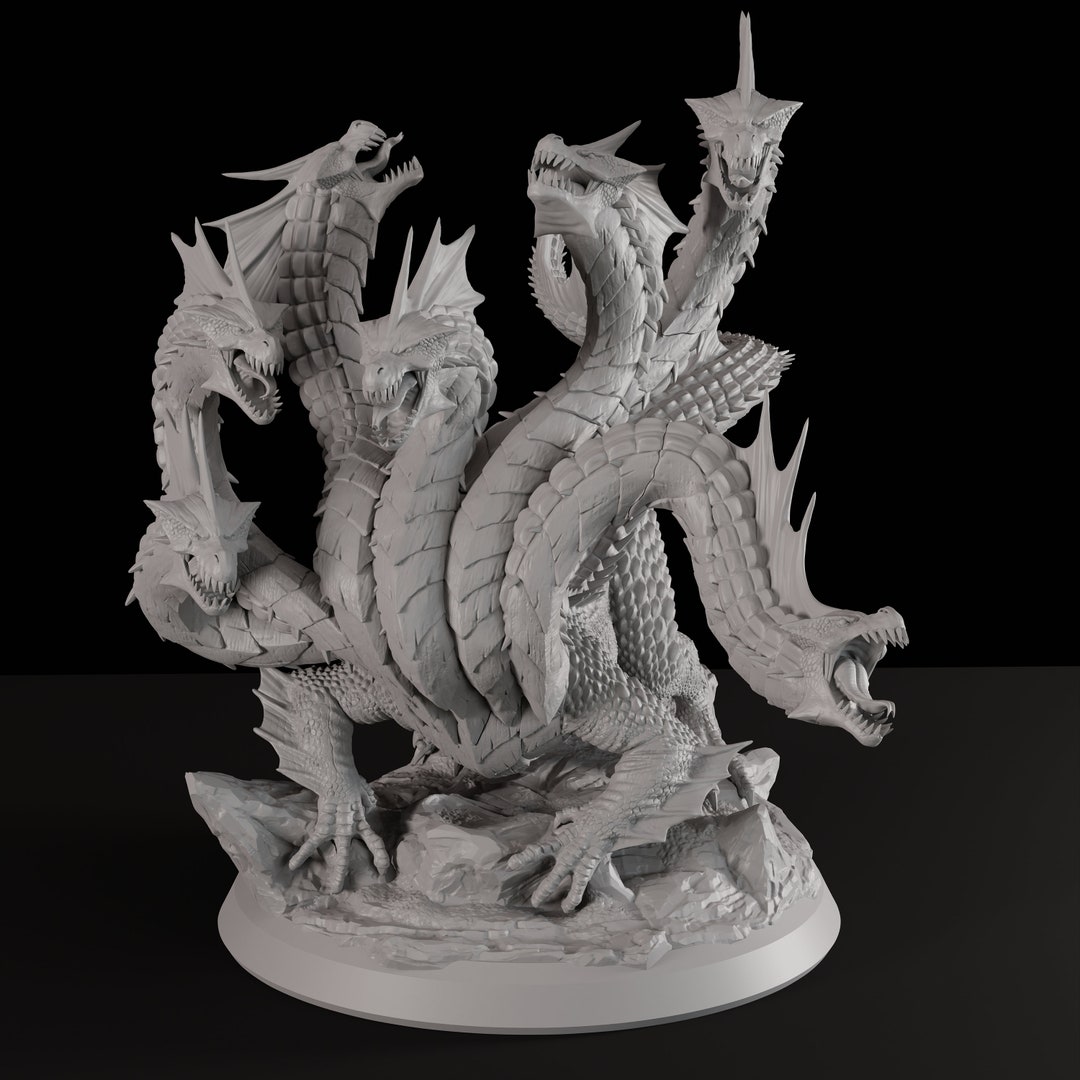 Hydra Seven-headed Terror Fantasy Tabletop Miniature 28MM 54MM Dungeons ...