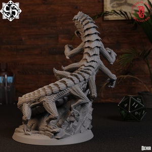 Behir 3D Printed Fantasy Tabletop Miniature 28MM 54MM Dungeons and ...