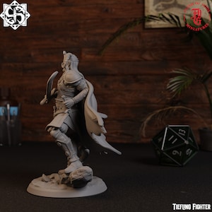 Tiefling Fighter | Fantasy Tabletop Miniature - 28MM - 100MM | Dungeons ...