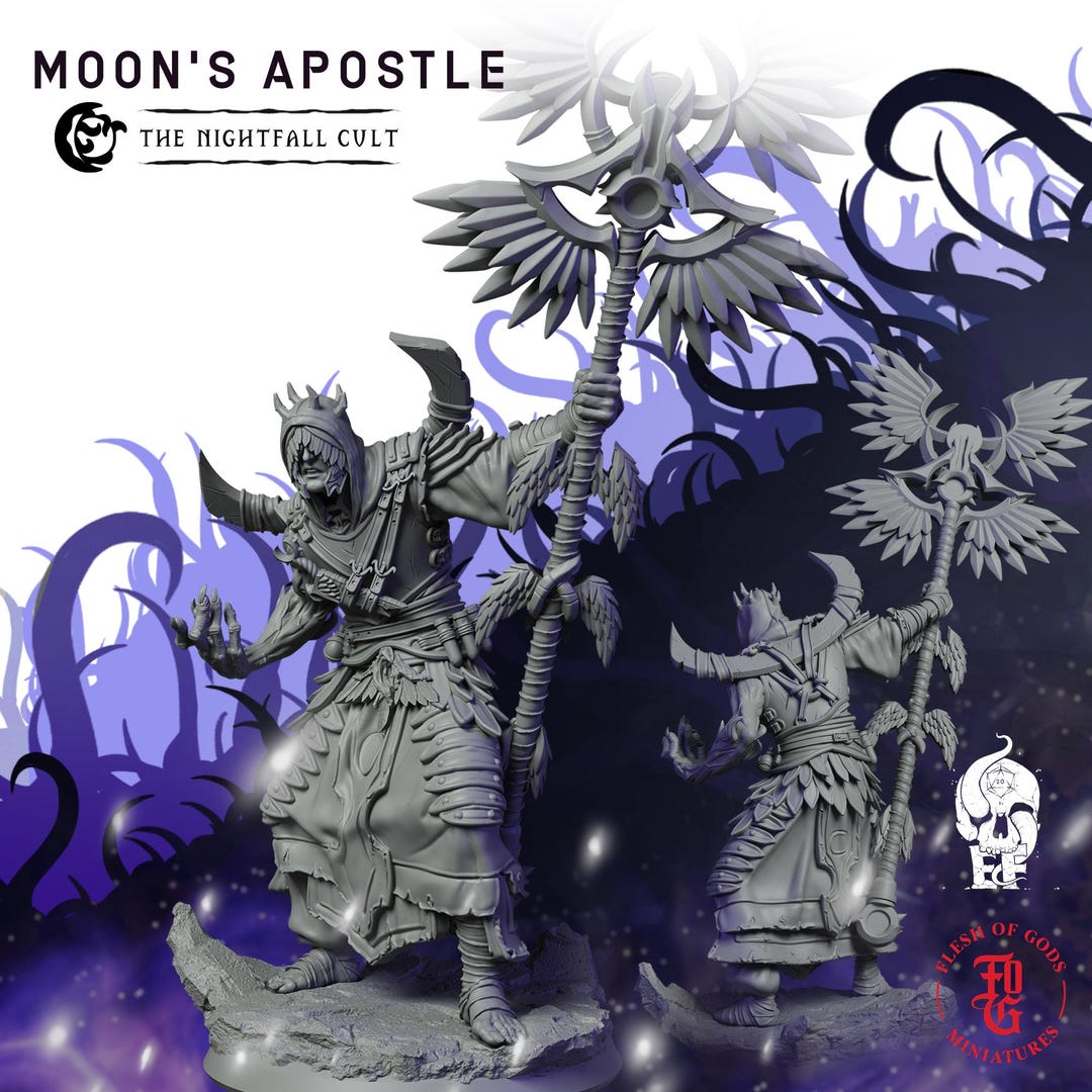 Moon's Apostle | Fantasy Tabletop Miniature - 28MM - 100MM | Dungeons ...