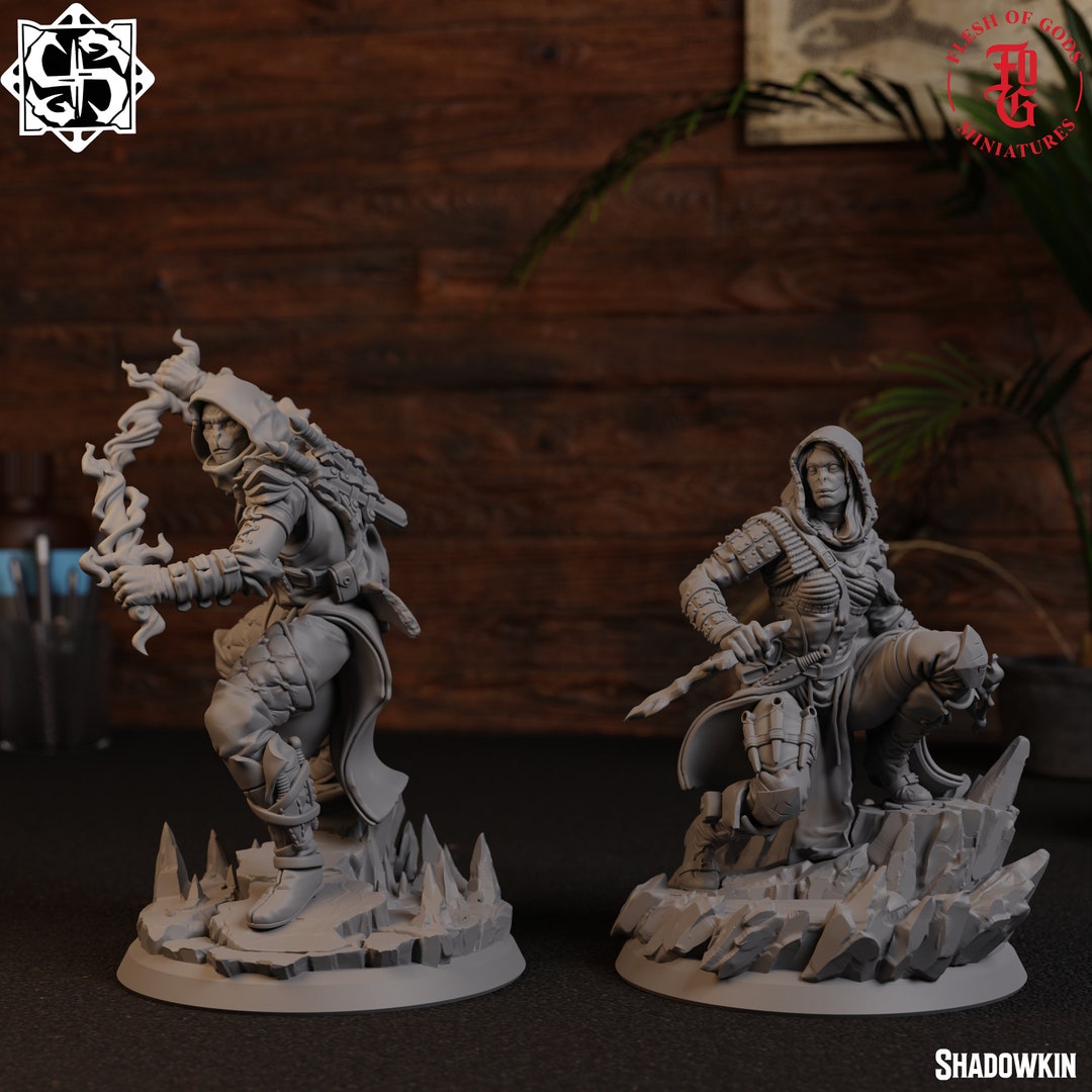 Shadowkin 3D Printed Fantasy Tabletop Miniatures 28MM 100MM Dungeons ...